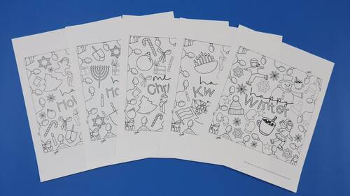 Winter HoIiday "Infinity" Coloring Sheets | Christmas, Hanukkah ...
