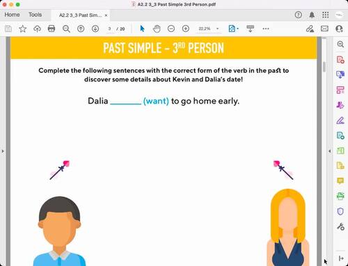 ESL Elementary Lesson: Practise the Past Simple in the 3rd Person