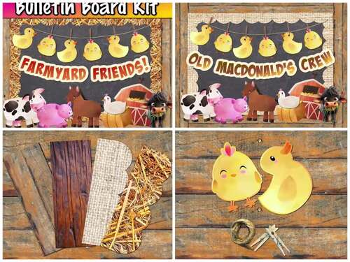 Farm Bulletin Board Kit Farm Themed Decor Farm Animals Old McDonald Animals