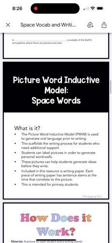 ESL ELD Space Themed Vocabulary and Writing for ELs, MLs, and Newcomers ...