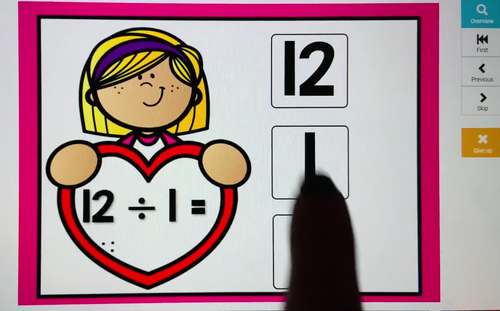 Valentine's Day Themed Division- Division Tables 10-12- Boom Cards