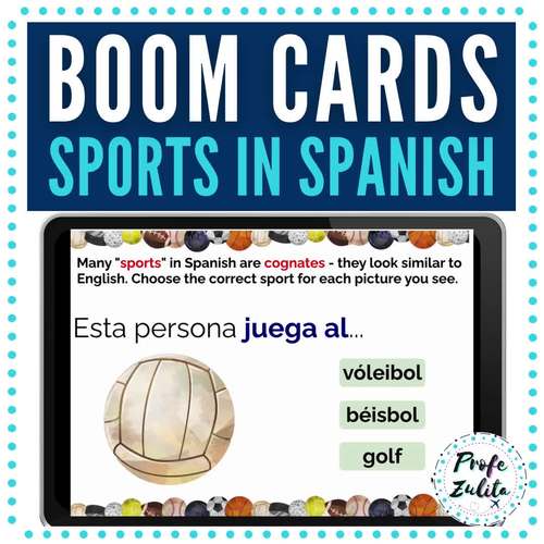 Boom Cards | Los Deportes | Jugar + Sports in Spanish by Profe Zulita