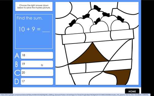 Apple Math Mystery Pictures Autumn Math Facts Practice by Kristin Kennedy