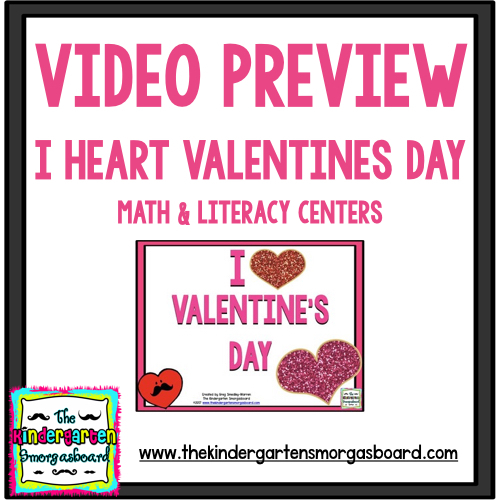 Video Preview: I Heart Valentine's Day! Math & Literacy Centers | TPT