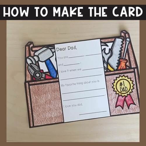 Happy Father's Day Card Craft, Third Grade, 2nd Grade, Fill in the ...