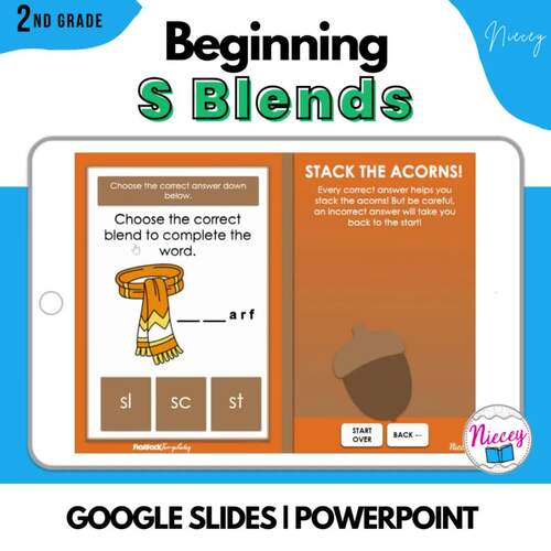 Blends (beginning S) Digital Game by Niecey | TPT