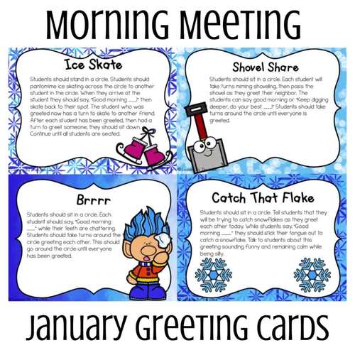 Morning Meeting Greetings - January Winter by Lessons By The Lake