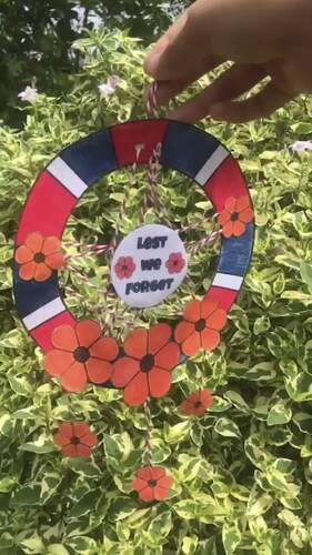 Memorial Day Yarn Wreath Craft by LITTLE LEARNER SHOP STORE | TPT