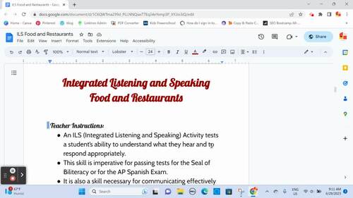 Spanish Seal of Biliteracy Integrated Listening & Speaking Giant Bundle