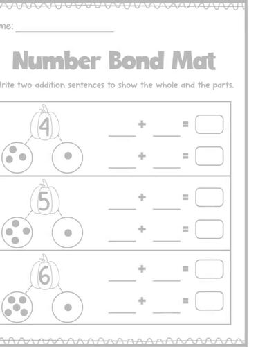 Number Bond Mat Worksheets: Addition up to 20 | Number Bond Addition to 20