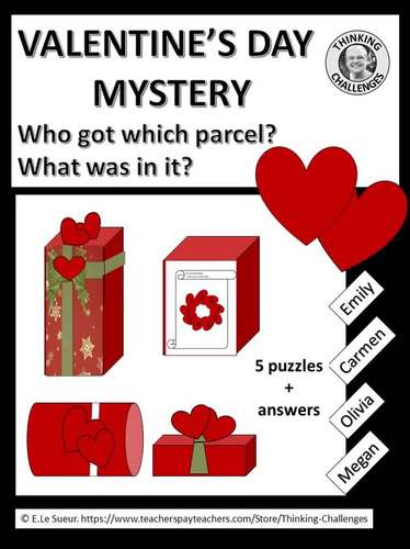 Valentine's Day Mystery Activity by Thinking Challenges | TPT