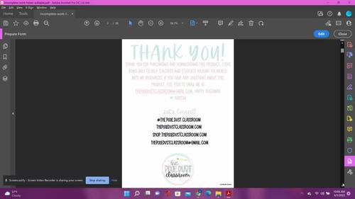 Back to School Editable Student Organization Pages and Teacher Grading ...