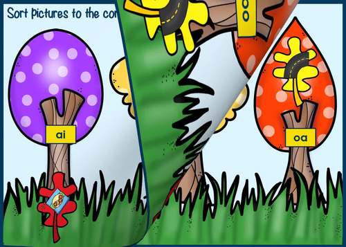 Fall Vowel Team Sounds Picture Sort Digital BOOM Distance Learning