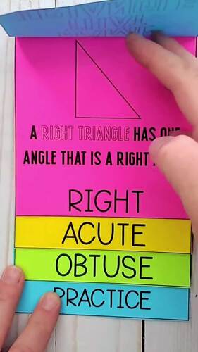 Right, Acute, Obtuse Triangles Geometry Flip Book by Raven R Cruz
