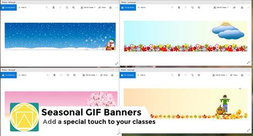 Seasonal Animated GIF Banners for Google Classroom by Laracos | TPT