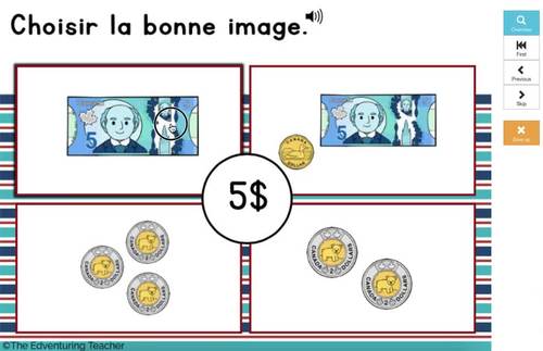 Canadian Money to $50 up to 50 dollars French Digital Boom Cards