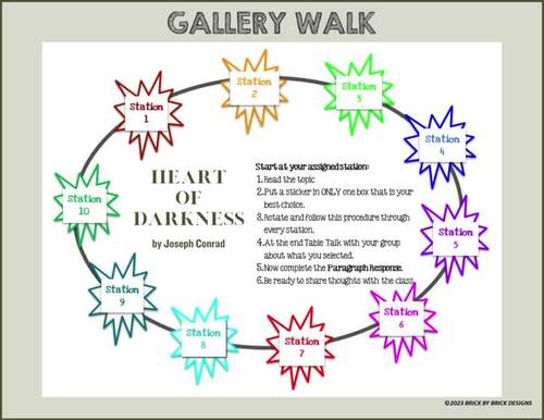 GALLERY WALK Novel Study - Heart of Darkness by Brick by Brick Designs
