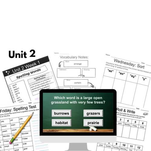 MyView Literacy 2nd Grade Unit 2 Bundle Spelling & Vocabulary Special ...