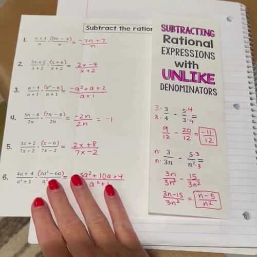 Algebra 1 - Subtracting Rational Expressions Like & Unlike Denominators ...