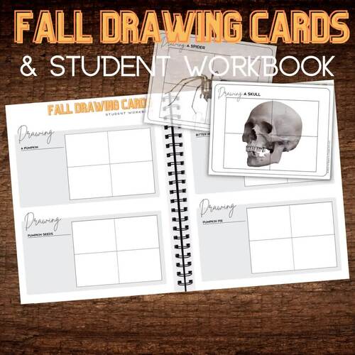 Seasonal Drawing Task Cards & Workbook, Middle, High School Art | TPT
