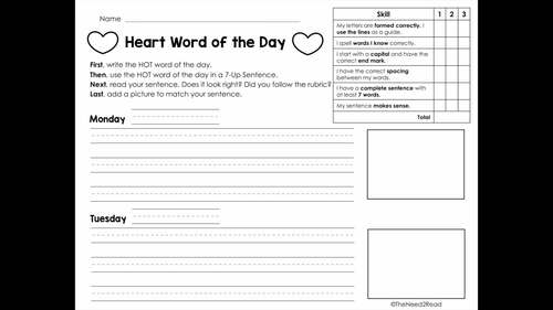 Heart Word of the Day Routine with Google Slides & Morning Routine