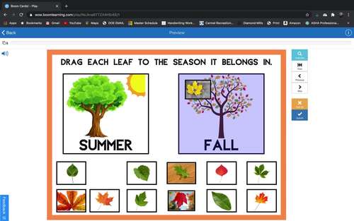 Leaf Sort | Digital Task Cards | Boom Cards | Distance Learning ...