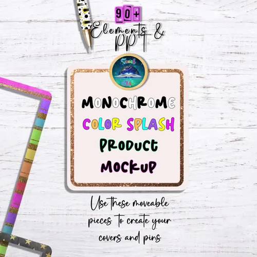 Monochrome Color MOVEABLE Product Mockup| Paper Product Cover Images ...