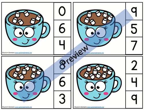 Counting Marshmallows Task Cards 3 Levels- Winter- Autism & SPED Resources