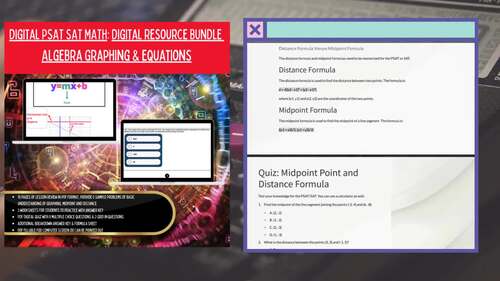 Digital SAT MATH High School BUNDLE Algebra Graphing & Equations Quiz Set