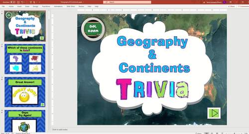 Geography & Continents Powerpoint Trivia Game by DOL ROOM | TPT