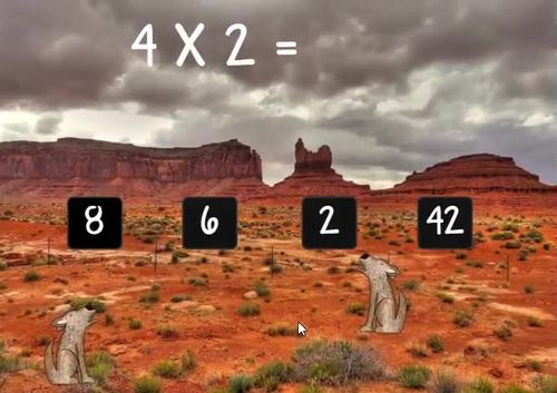 Multiplication BOOM 100 Cards Desert Animal Scenes by Smart Teaching