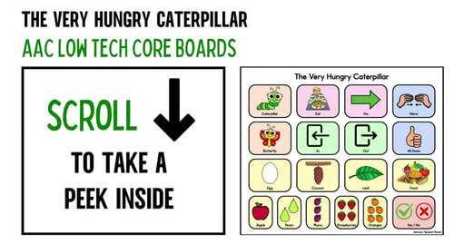 The Very Hungry Caterpillar AAC Core Boards by Jennie's Speech Room
