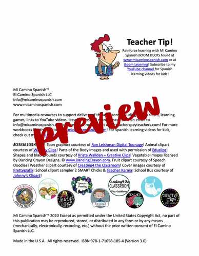 My First Spanish Workbook (100 pages!) by Mi Camino Spanish | TPT