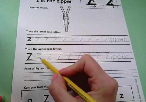 Handwriting Practice Worksheet Activity Letter Z by Literacy Fundamentals