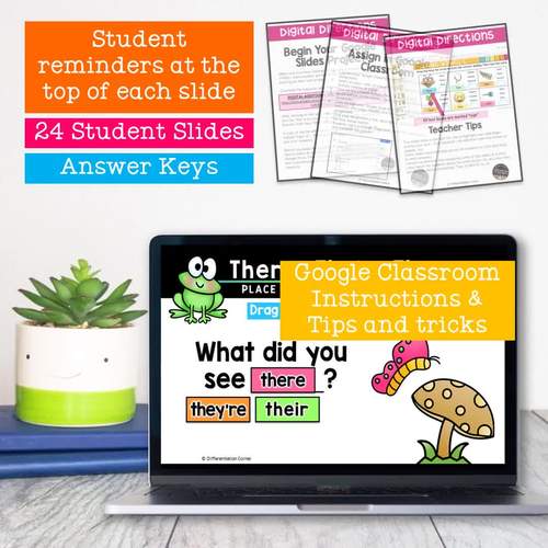 Homophones There, Their, They're with Google Classroom & TpT Easel