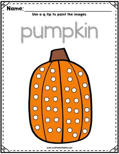Colored Q-Tip Painting - Halloween Fine Motor Activity | Halloween Craft