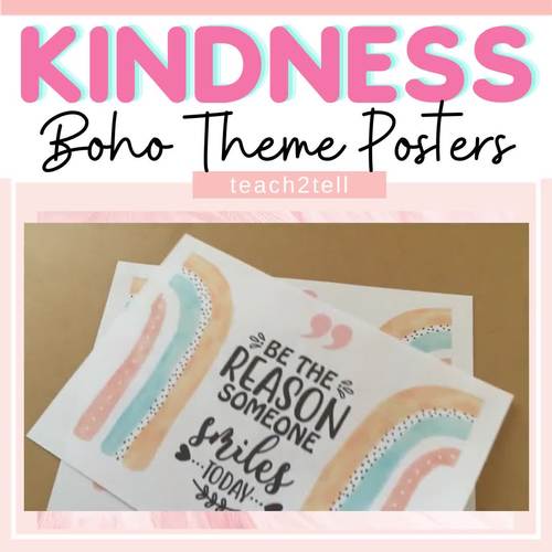 Kindness Posters Bulletin Board Display | Boho Theme by Teach2Tell