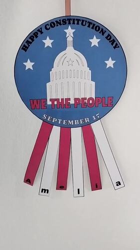 Constitution Day Name Hanging Craft Coloring Activity WE THE PEOPLE ...
