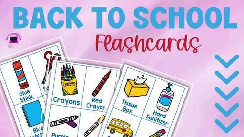 Back to School Flashcard Activity by GinasPrintableShop | TPT