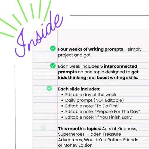 Morning Work Warm Ups for Grades 3 - 5 - October Bell Ringer Writing ...