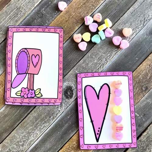 Valentine's Day Math and Literacy Centers Preschool February | TPT