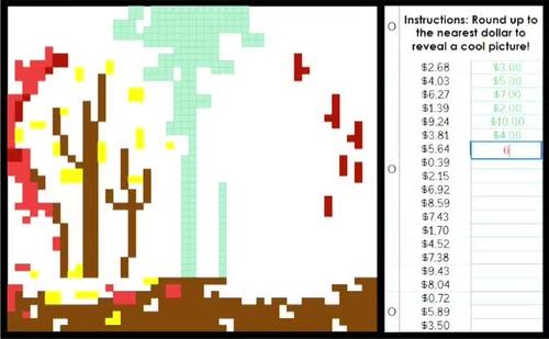Life Skills - Money Dollar Up - Pixel Art - Google Sheets - Fall - Autumn