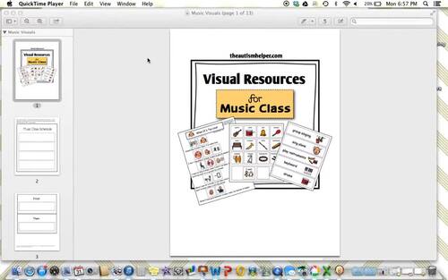 Visual Resources for Music Class by The Autism Helper | TPT