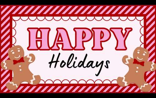 Christmas Editable Daily Slides - Candy Cane Gingerbread (Pink/Red)