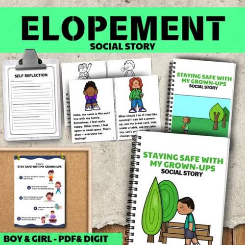 Elopement Social Story Running Away Reflection Sheet & Poster Safety ...