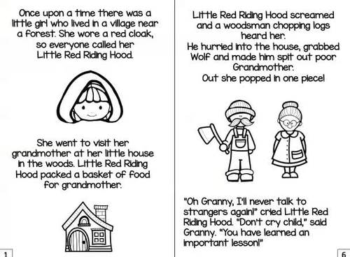Folktales LITTLE RED RIDING HOOD Retelling Sequencing & Story Elements