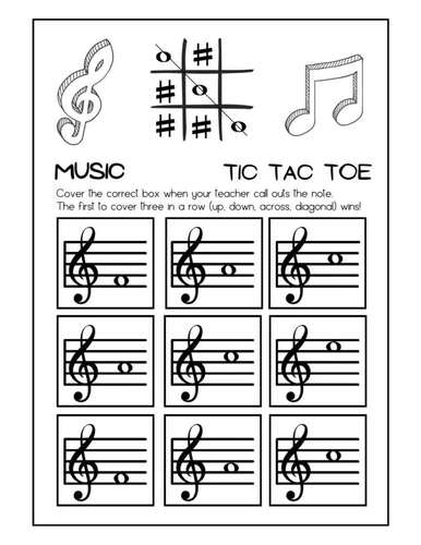 50+ Treble & Bass Tic Tac Toe Games | TPT