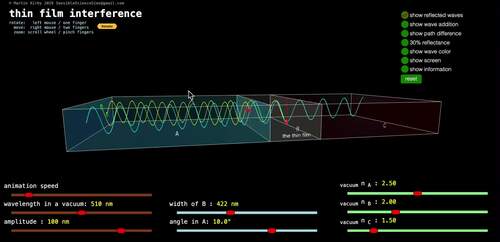 Thin Film Interference Simulation by Sensible Science Simulations