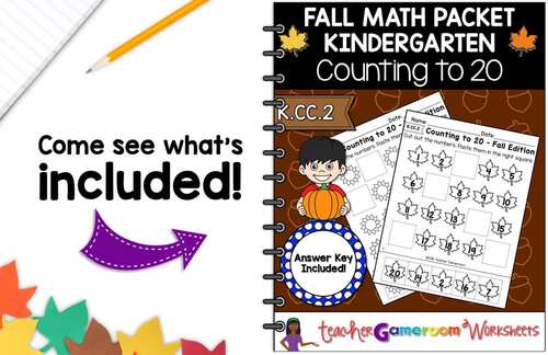Counting to 20 Cut and Paste Activity - K.CC.2 | Number Sense | Number ...
