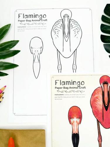 Flamingo | Paper Bag Puppet | Printable Craft | Flamingos by Simply ...